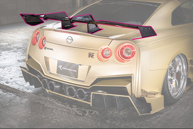 R35 GT-R KUHL R35GT-R共通 スワンネックGTウイングミドルマウント TYPE2 / 品揃え多数のエアロパーツ専門通販ならエアツケ！
